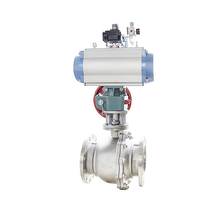 Stainless steel pneumatic ball valve CF8 pneumatic manual integrated ...